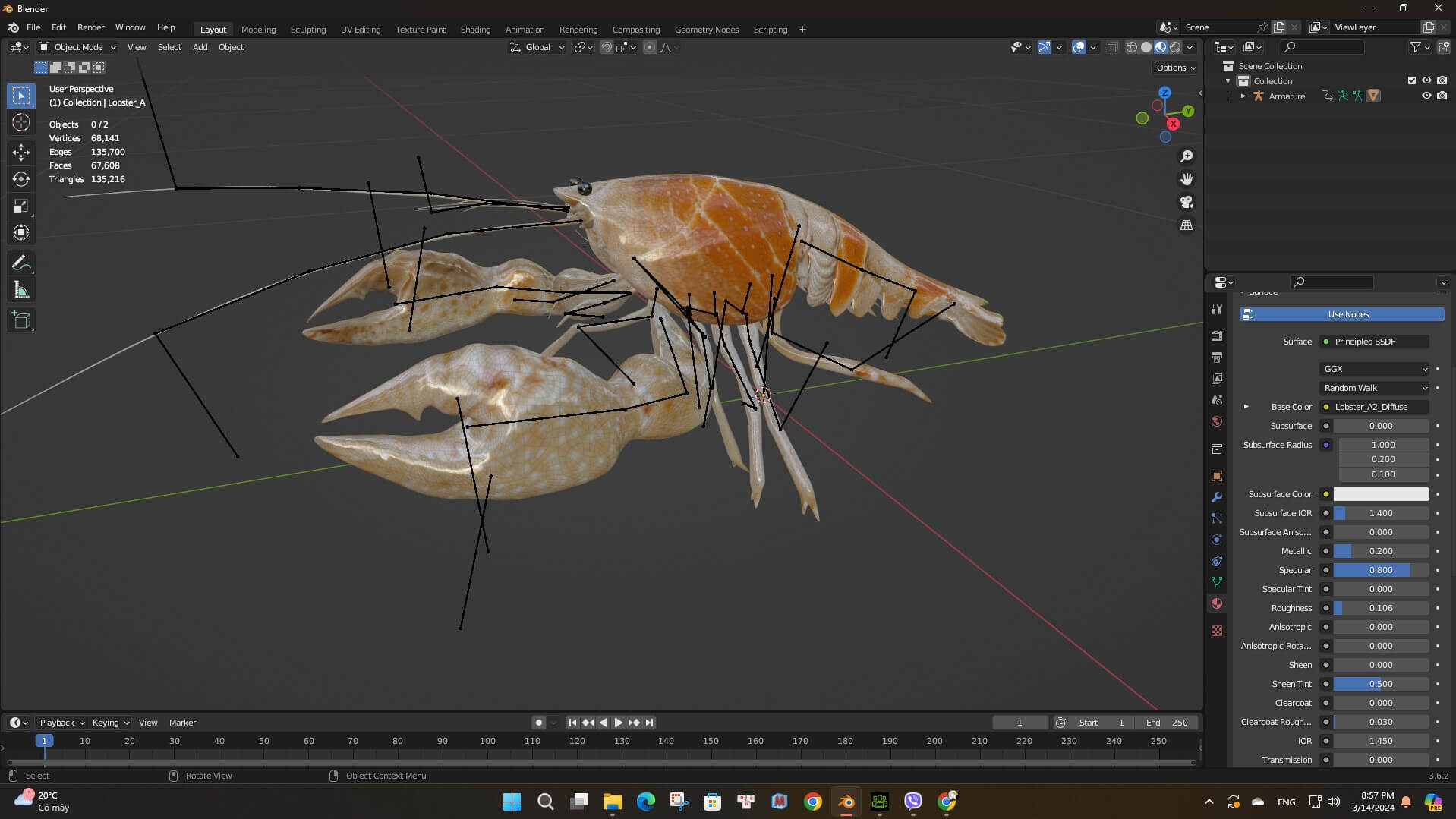 Lobster-A2-Animated 3D Model by Animated3d