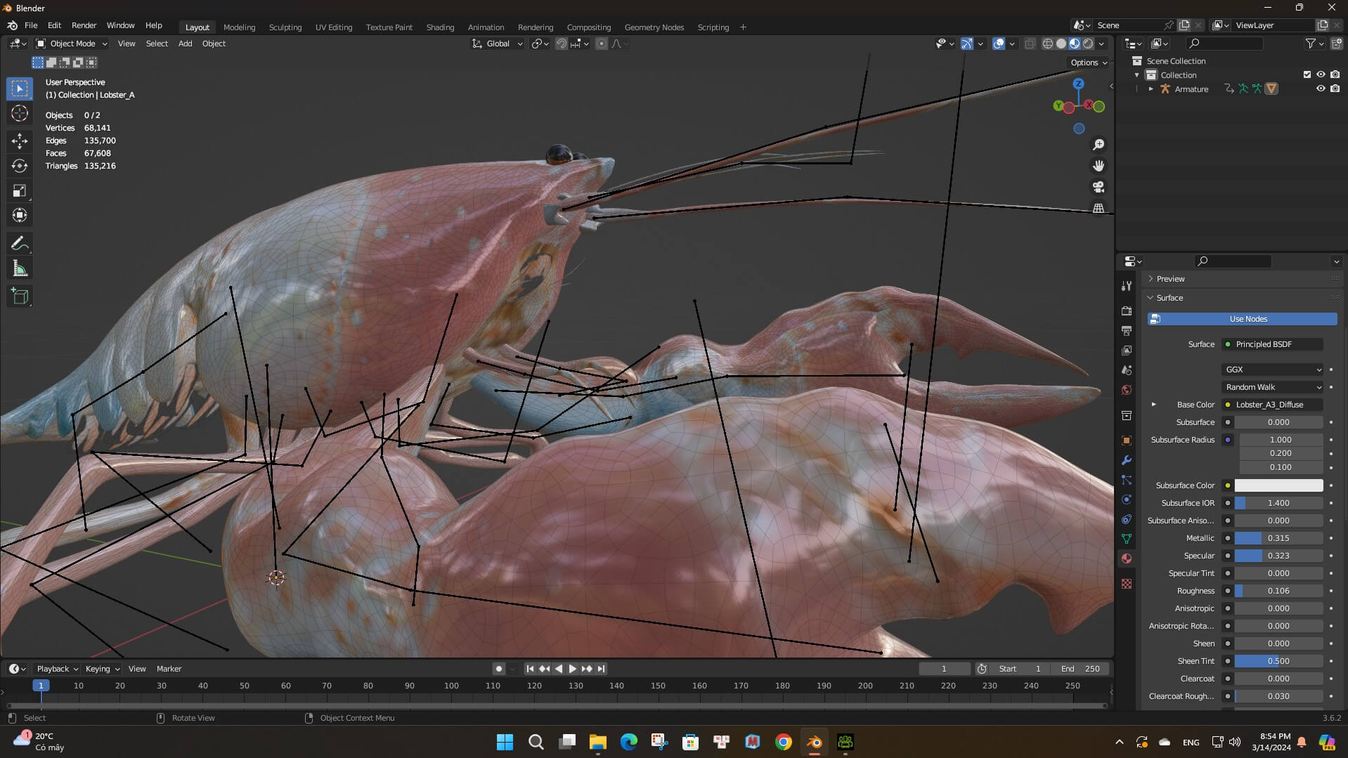 Lobster-A3-Animated 3D Model by Animated3d