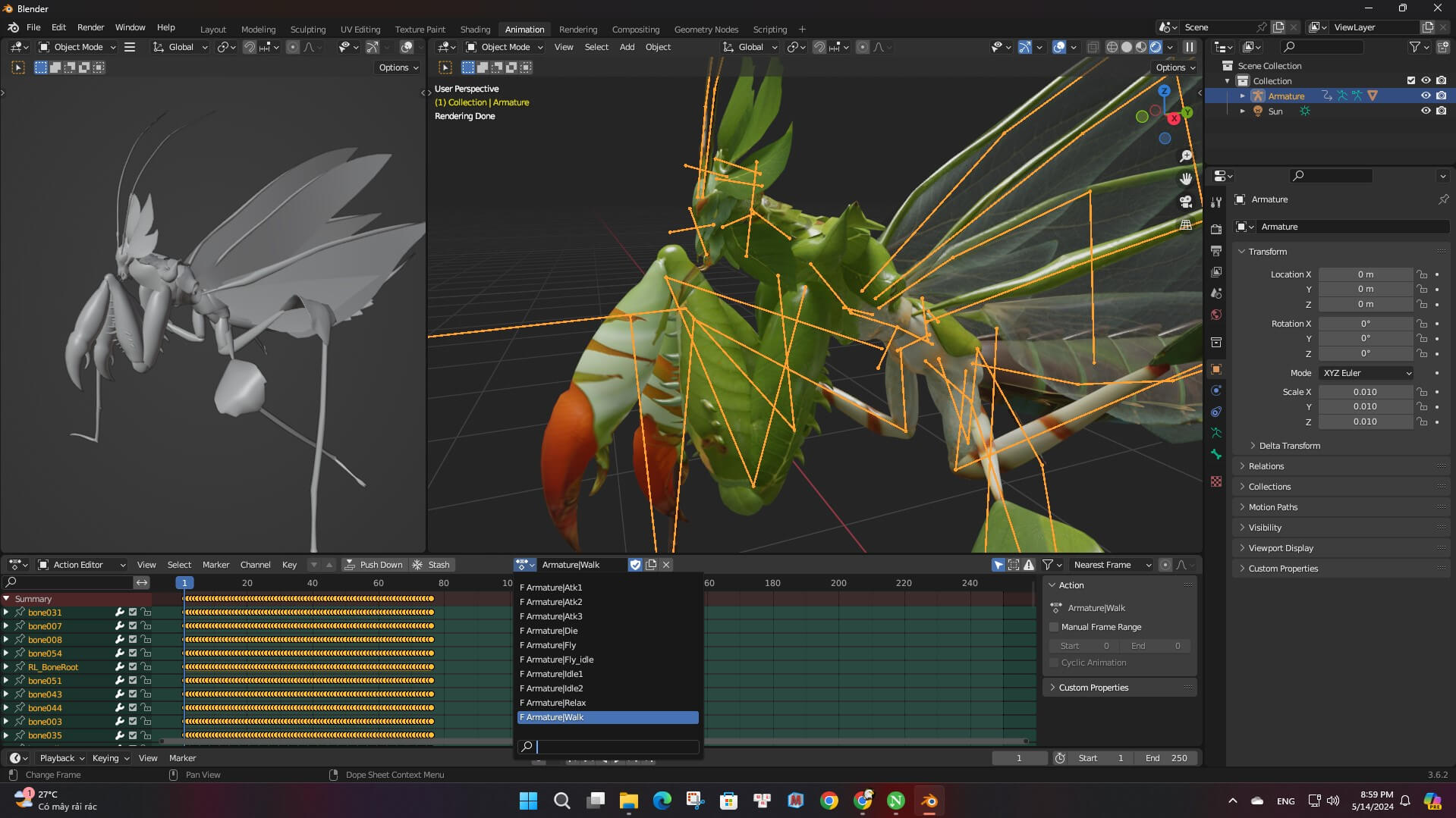 Mantis-A1-Animated 3D Model by Animated3d