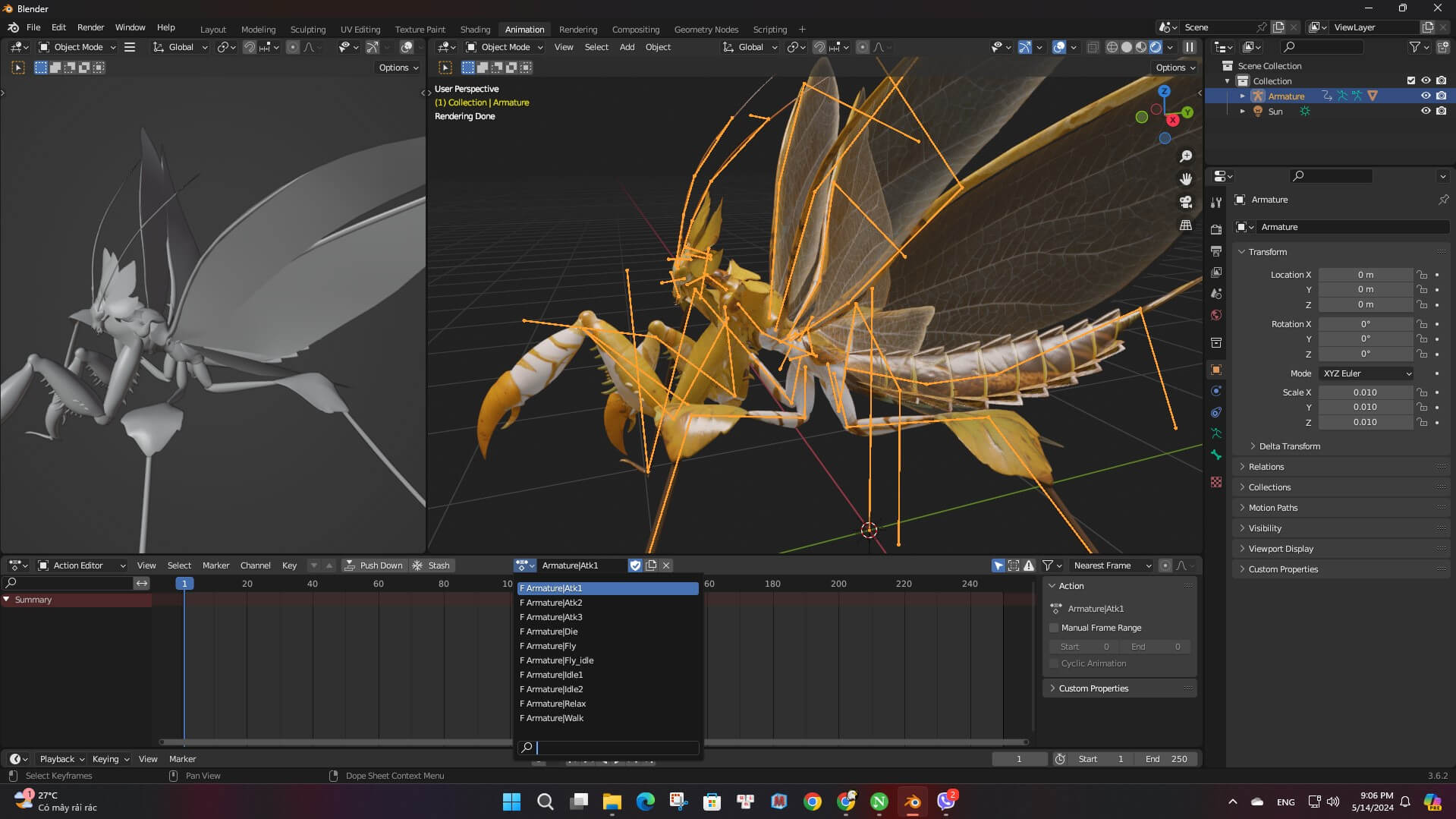 Mantis-A2-Animated 3D Model by Animated3d
