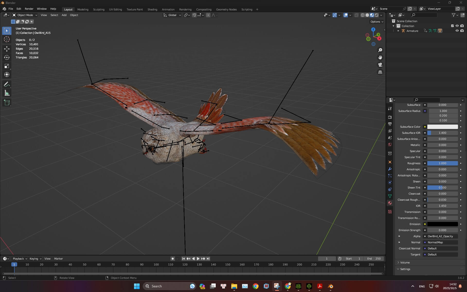 Owlbird A2 Animated - 3D Model by Animated3d