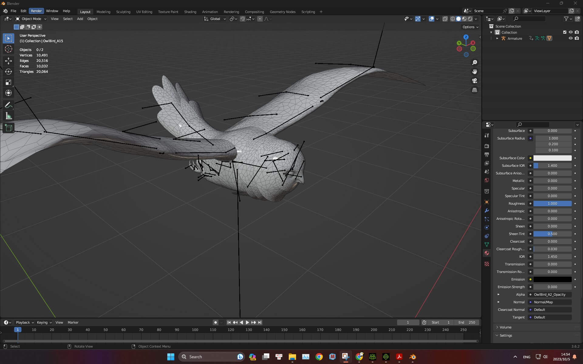 Owlbird A2 Animated - 3D Model by Animated3d