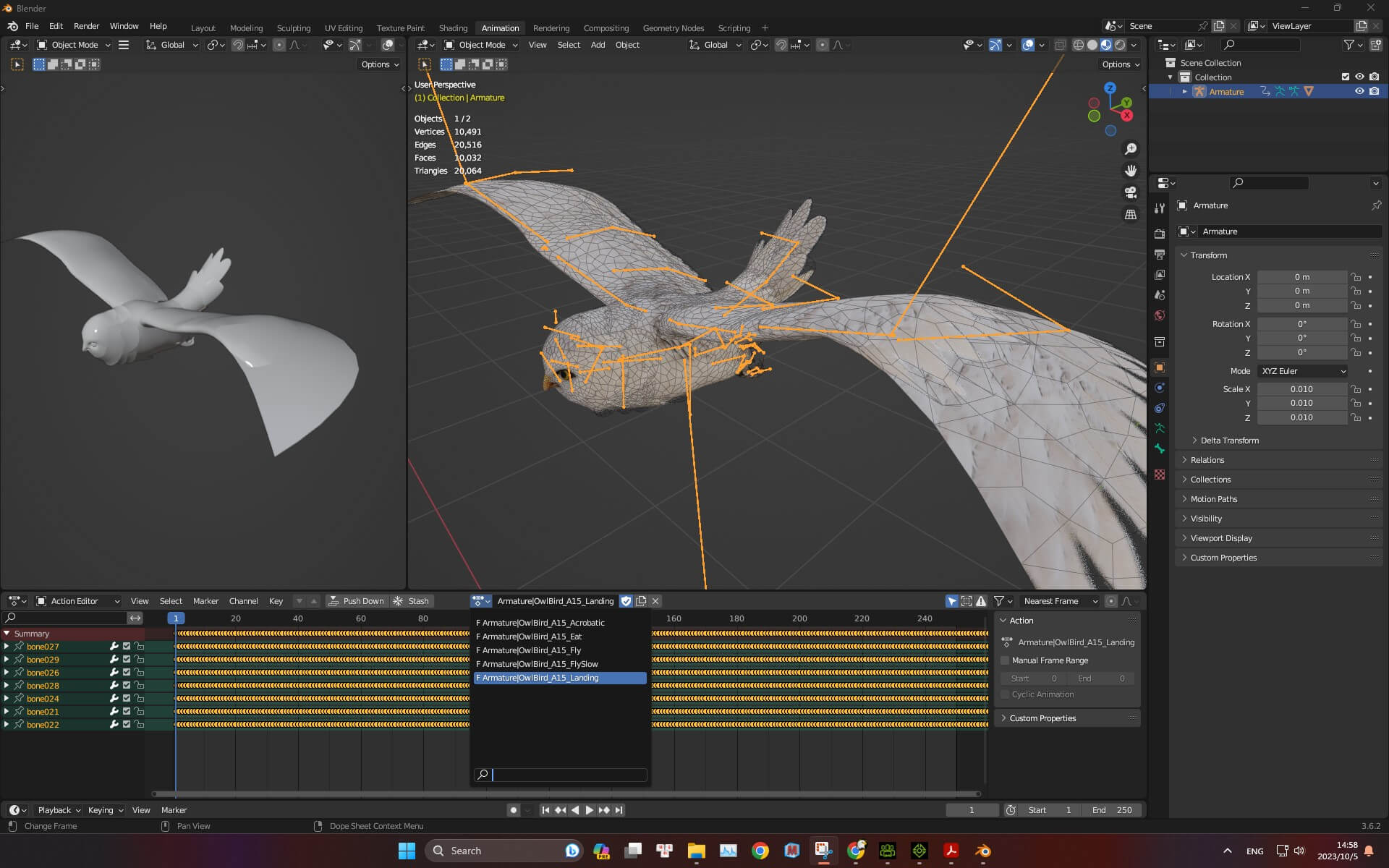 Owlbird A3 Animated - 3D Model by Animated3d