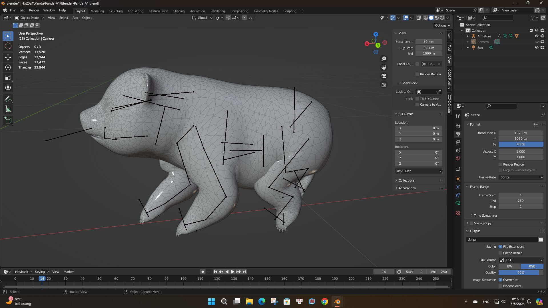 Panda A1 Animated - 3D Model by Animated3d