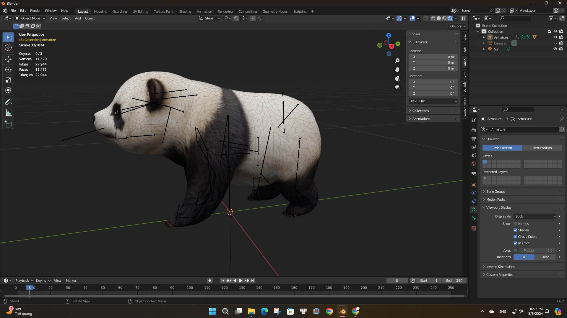 Panda A2 Animated - 3D Model by Animated3d