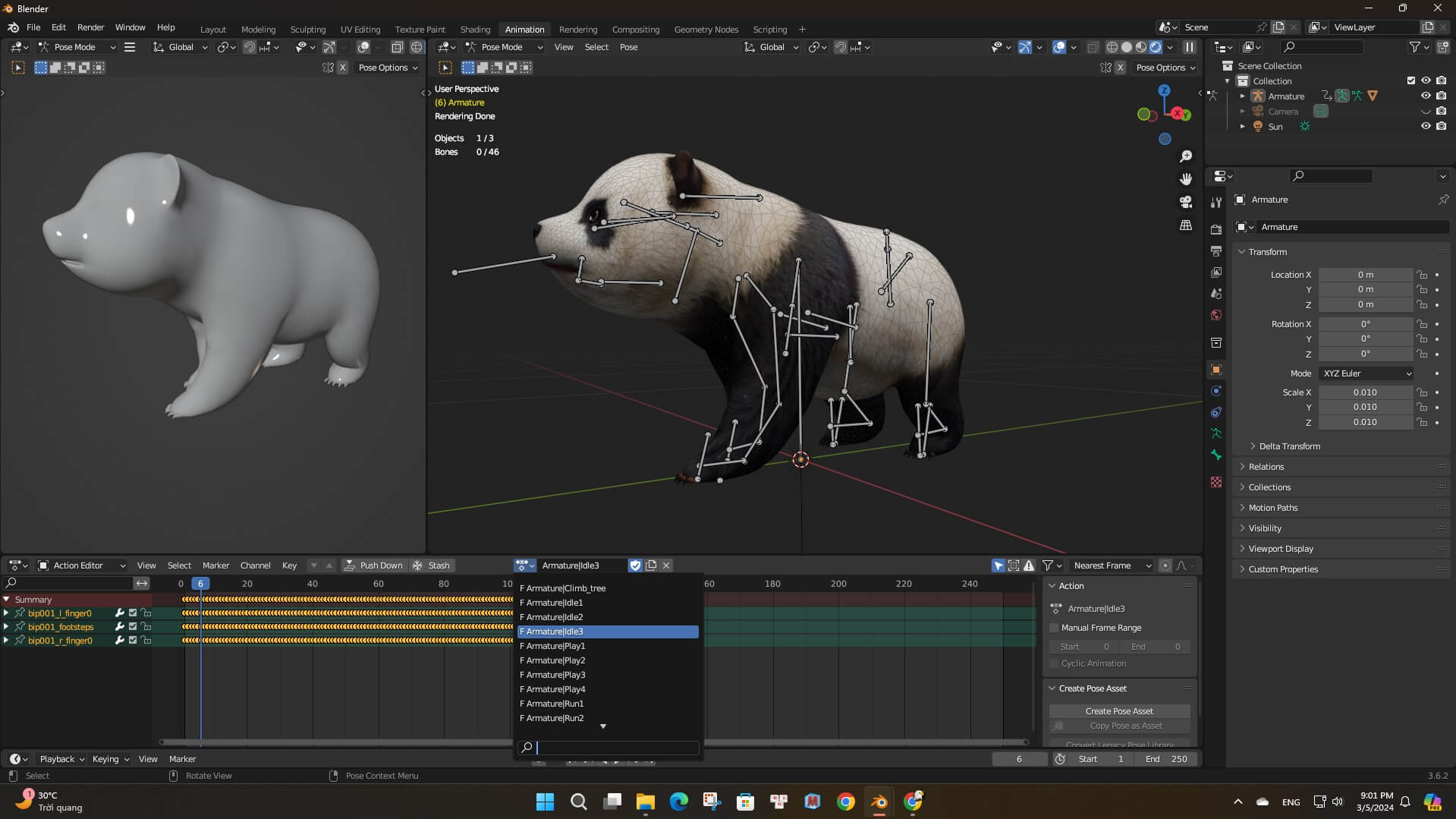 Panda A2 Animated - 3D Model by Animated3d