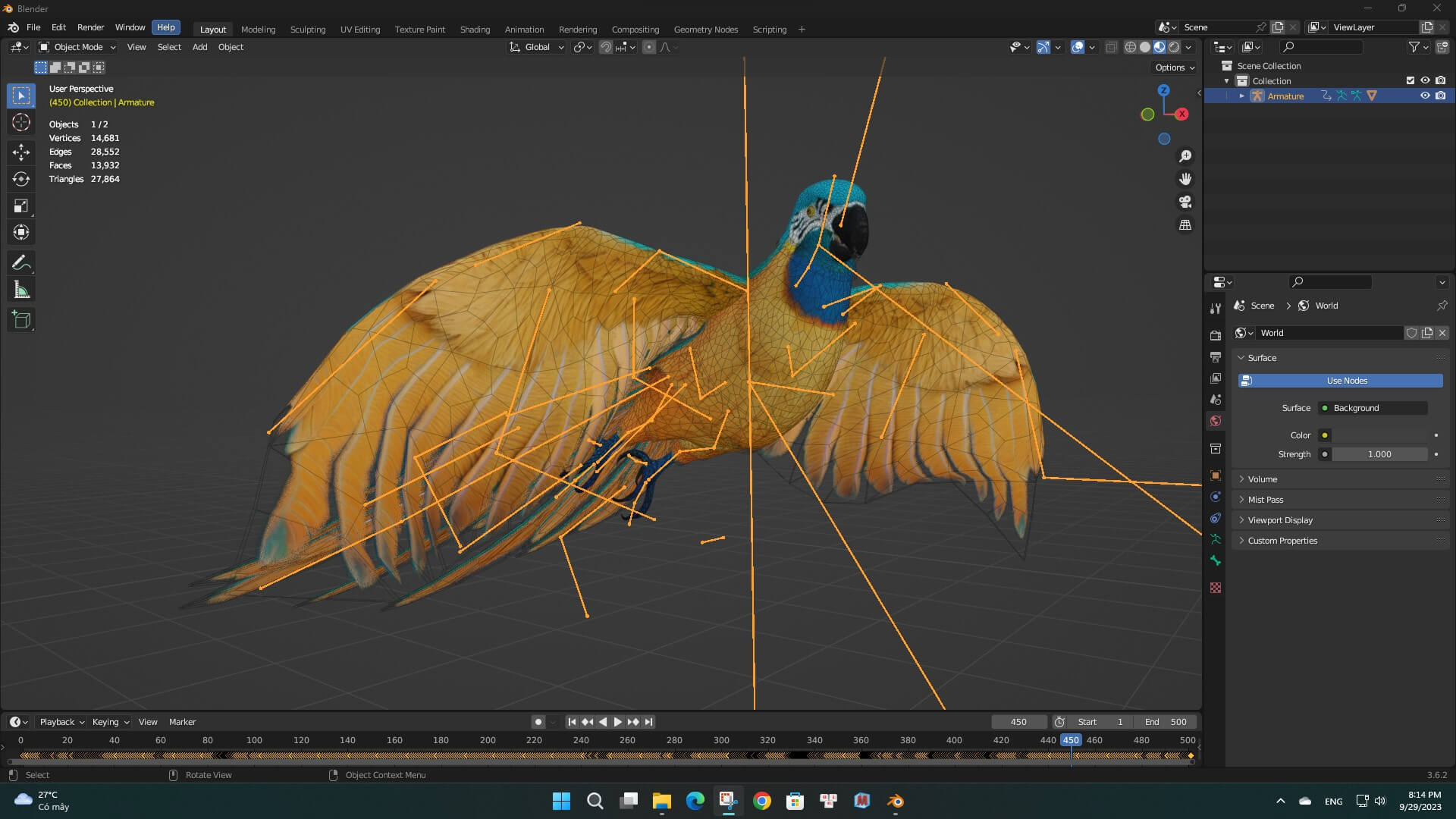 Parrot A1 Animated - 3D Model by Animated3d