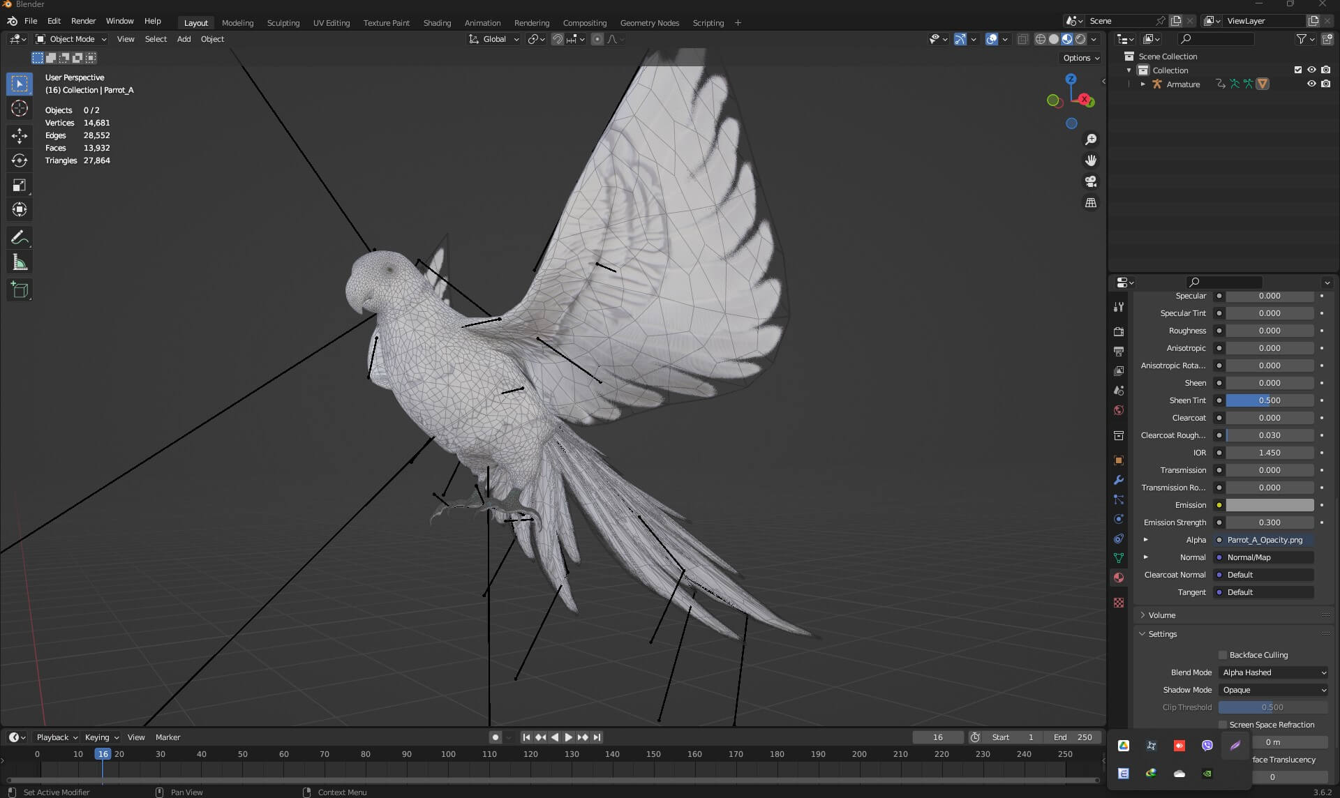 Parrot A10 Animated - 3D Model by Animated3d