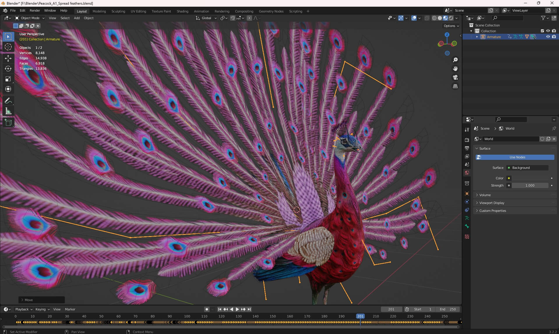 Peacock A1 Animated - 3D Model by Animated3d