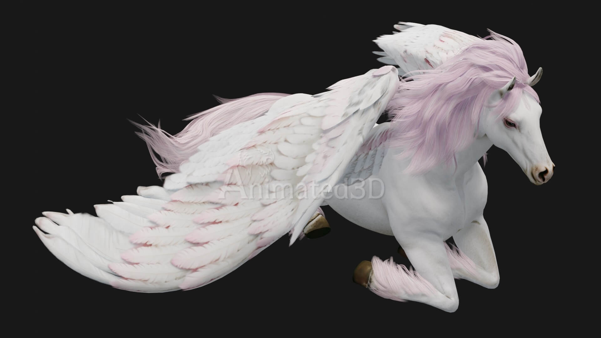 Pegasus A2 Animated - 3D Model by Animated3d