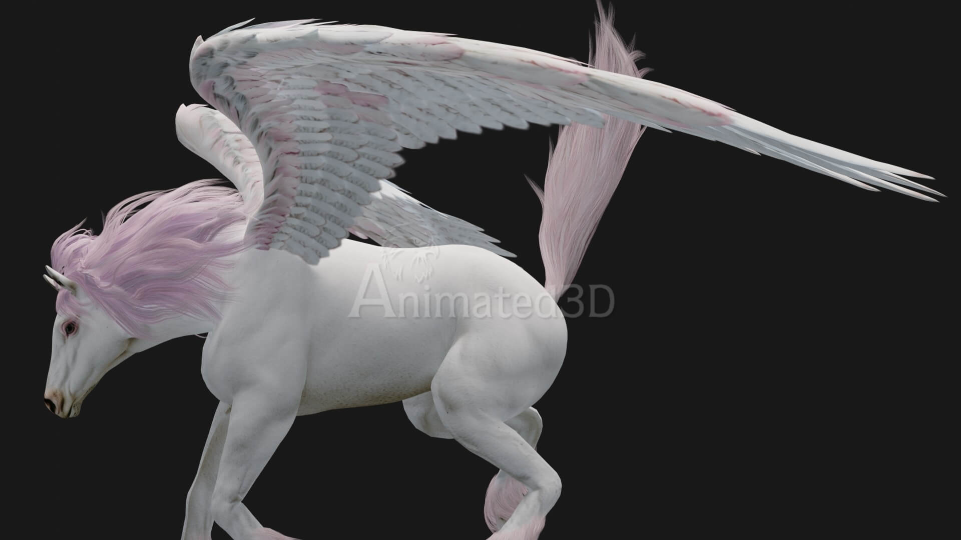 Pegasus A2 Animated - 3D Model by Animated3d