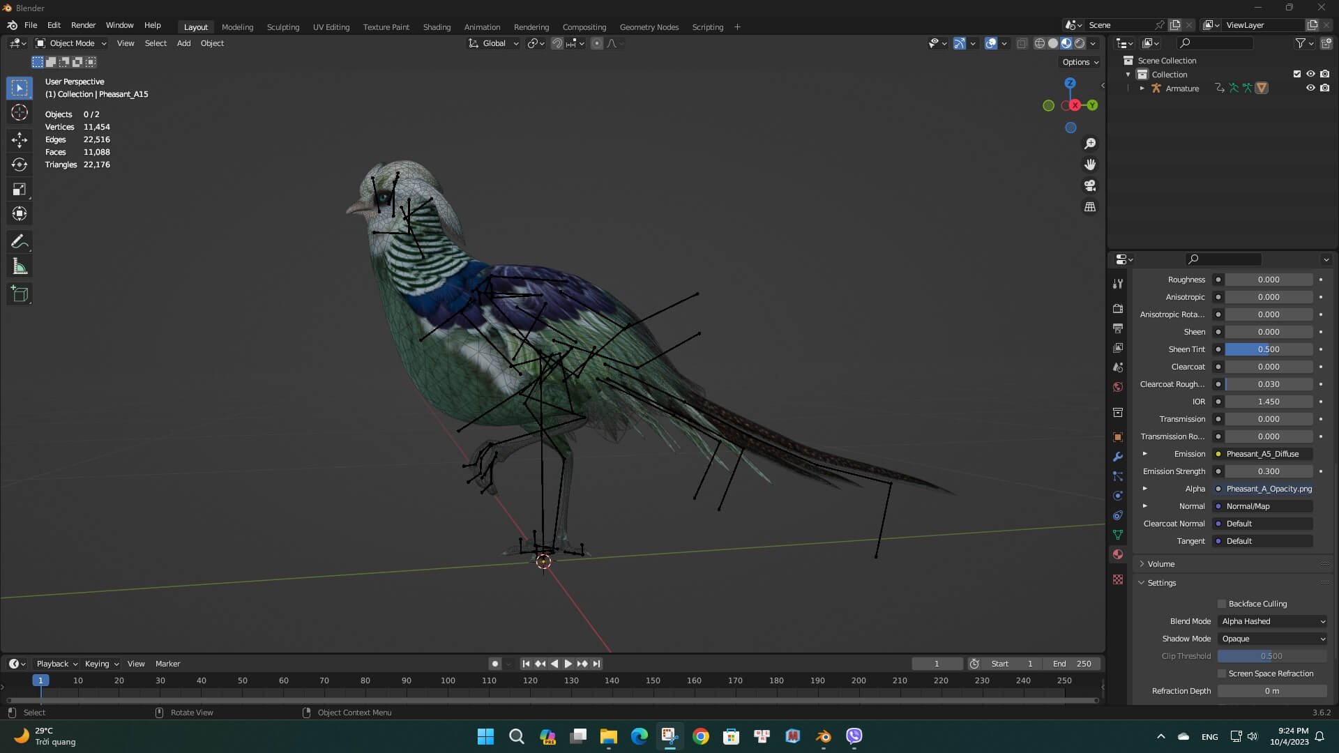 Pheasant A5 Animated - 3D Model by Animated3d