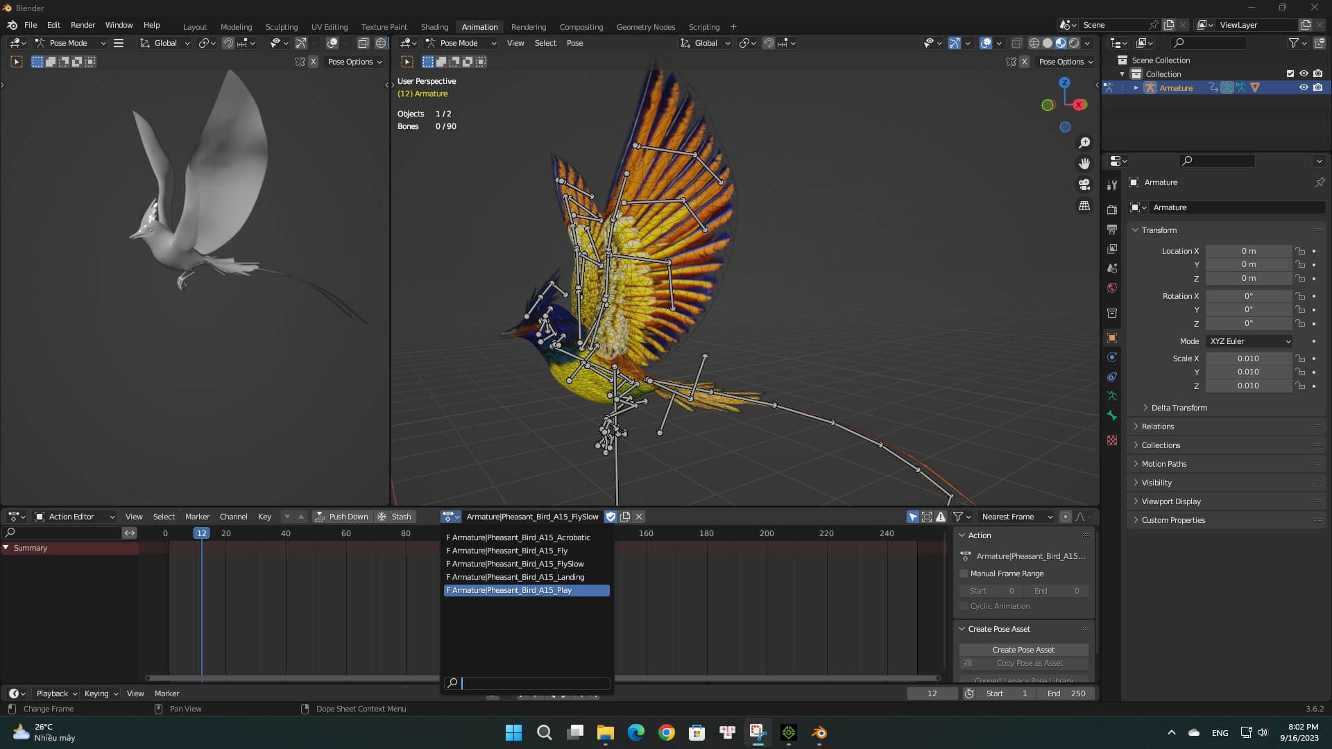 Pheasantbird A1 Animated - 3D Model by Animated3d