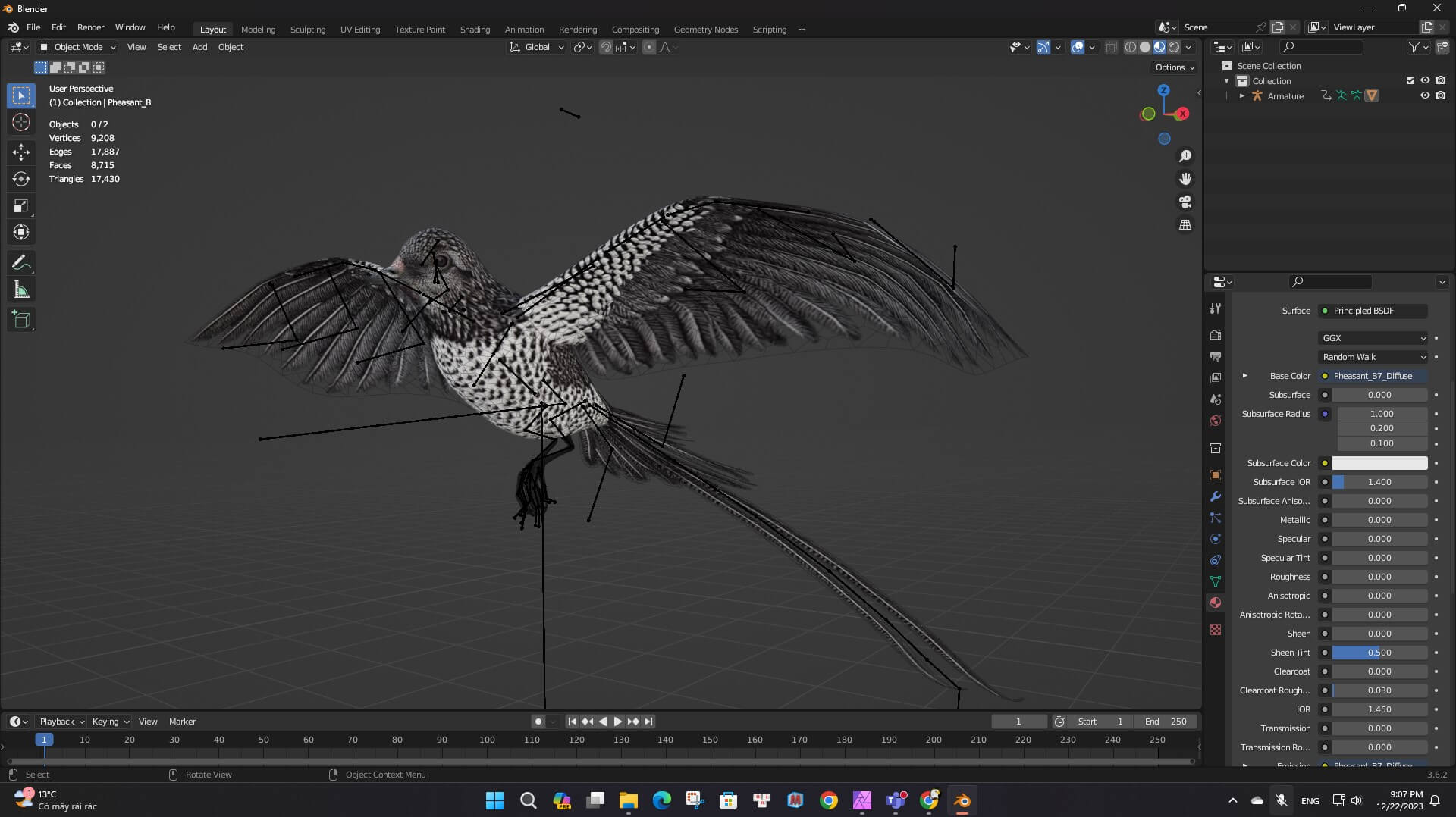 Pheasantbird B7 - 3D Model by Animated3d
