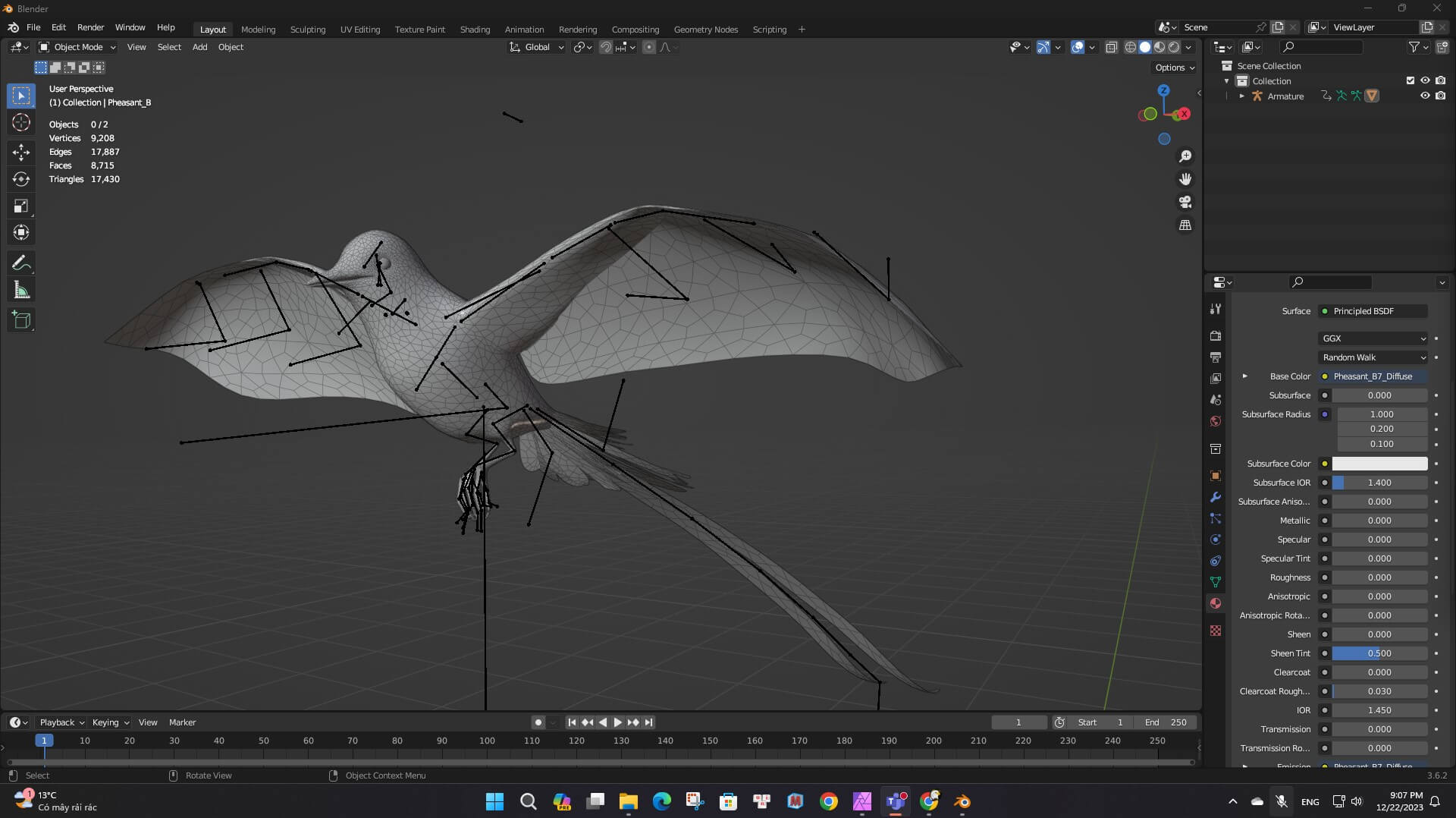 Pheasantbird B7 - 3D Model by Animated3d