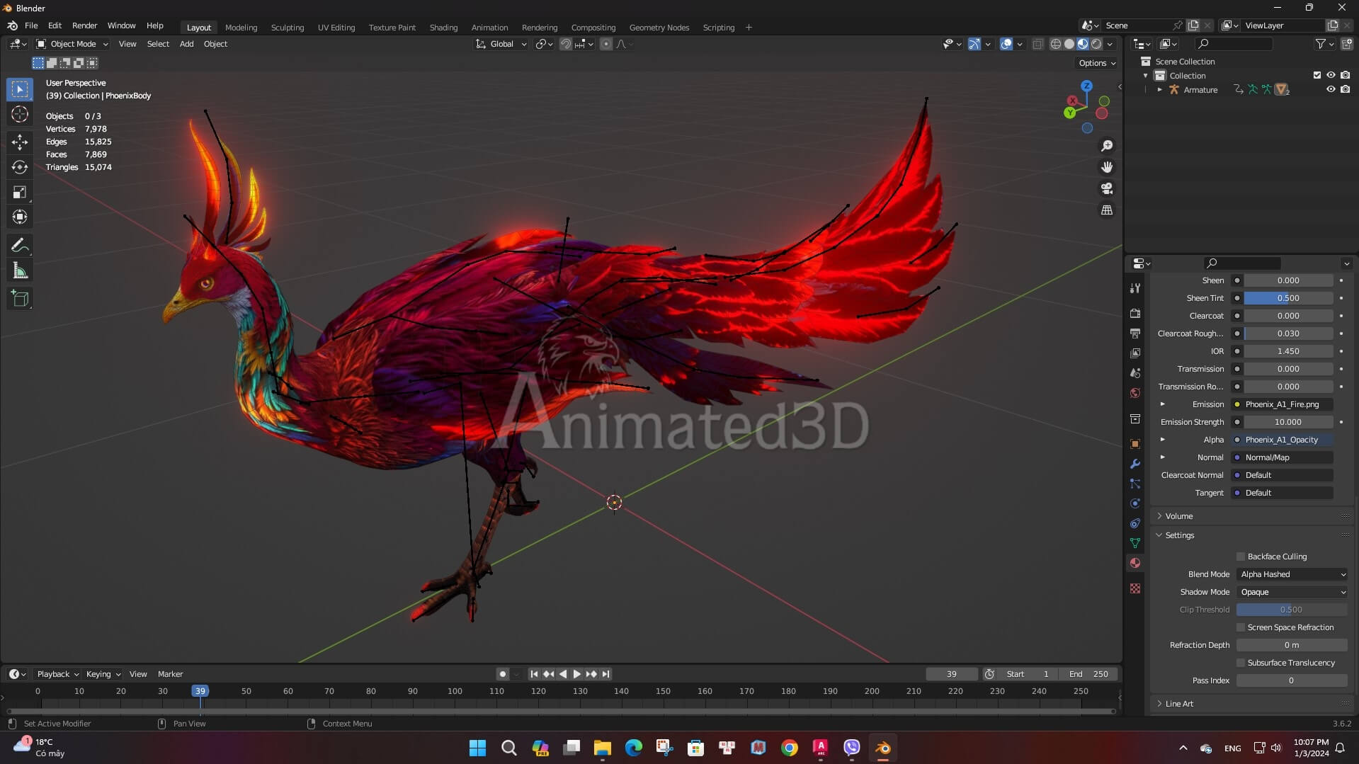 Phoenix A1 Animated - 3D Model by Animated3d