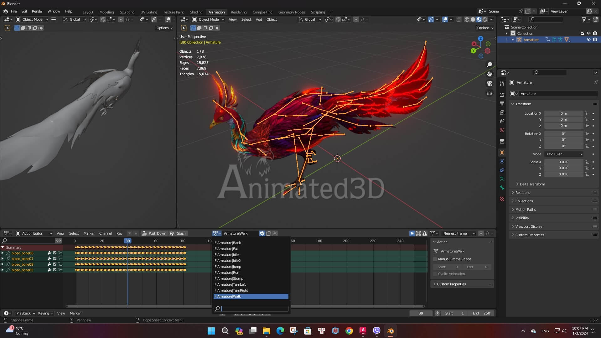 Phoenix A1 Animated - 3D Model by Animated3d