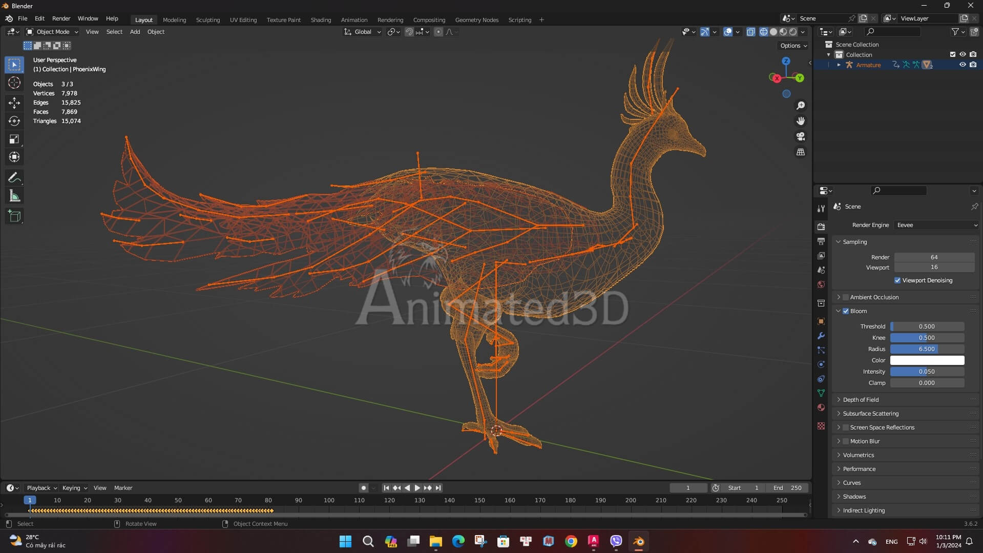 Phoenix A2 Animated - 3D Model by Animated3d