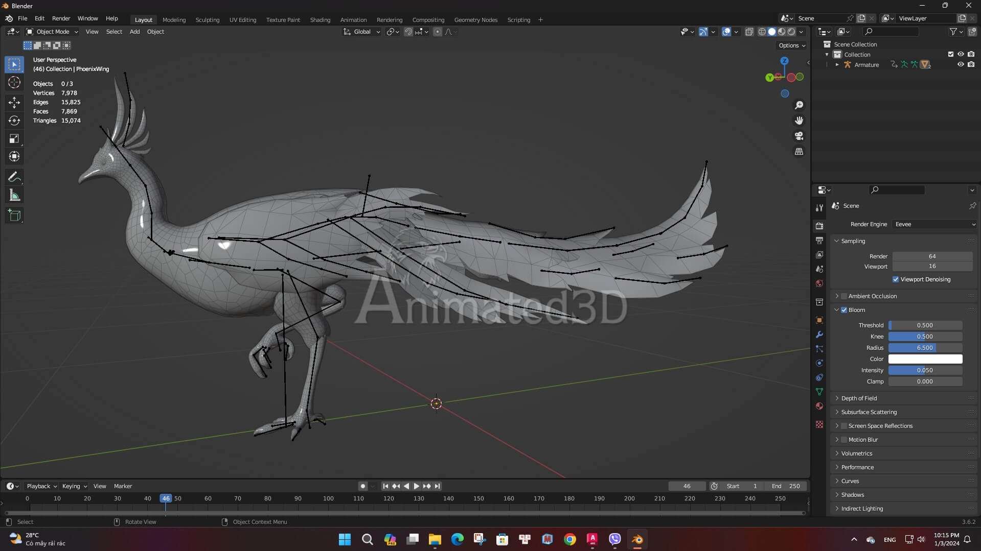 Phoenix A3 Animated - 3D Model by Animated3d