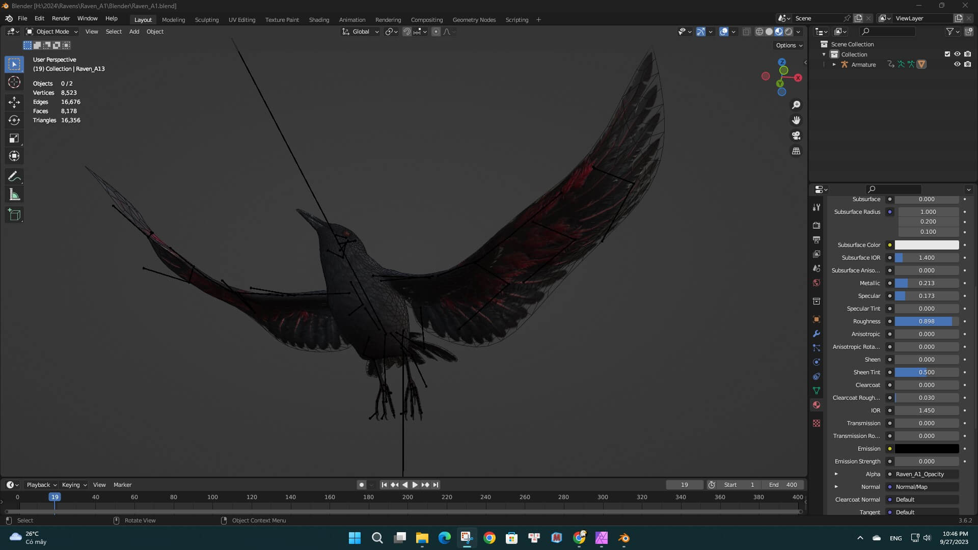 Raven A1 Animated - 3D Model by Animated3d