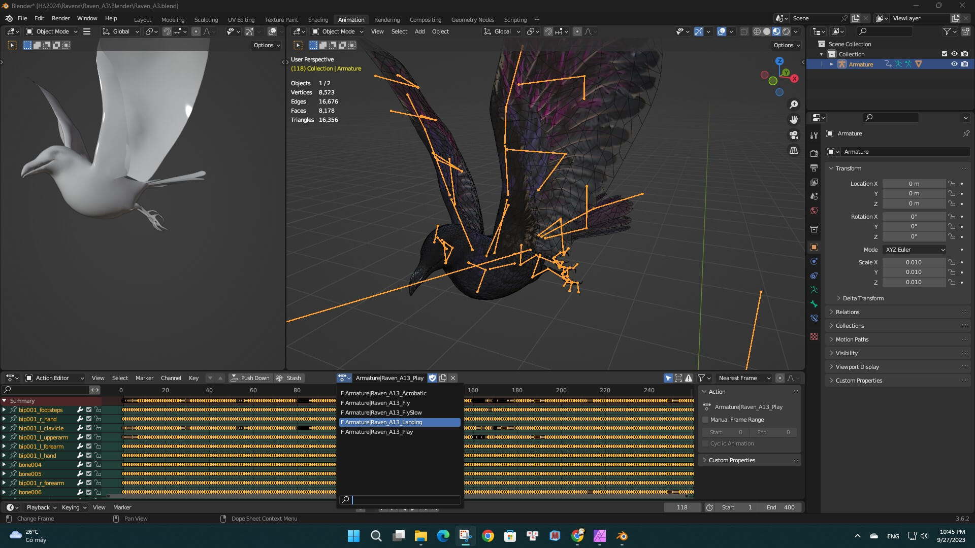 Raven A3 Animated - 3D Model by Animated3d