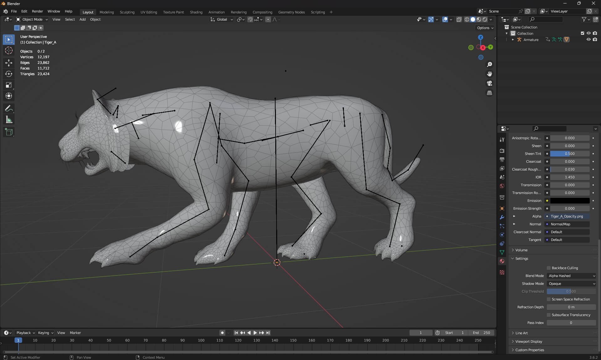 Tiger A2 Animated - 3D Model by Animated3d