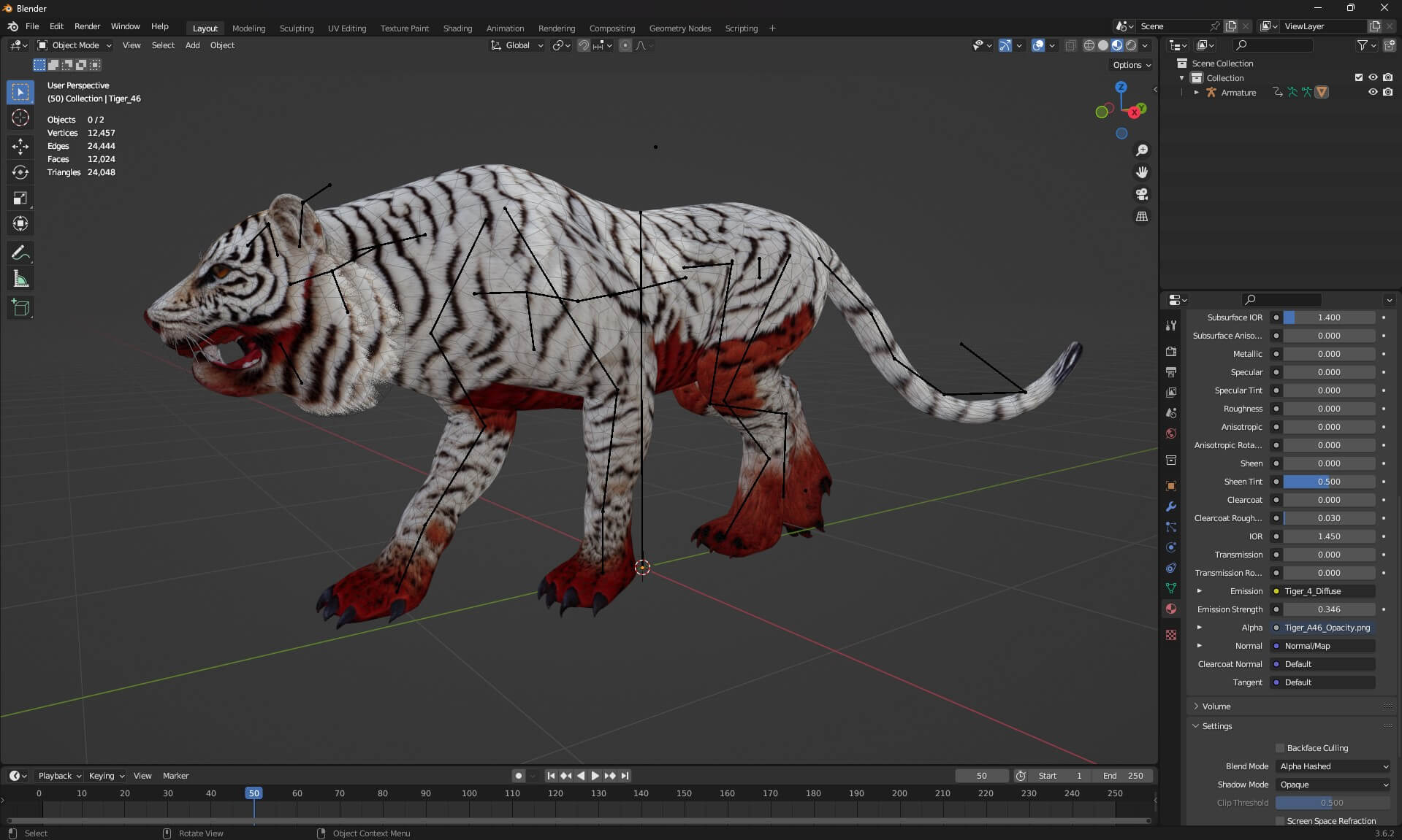 Tiger A4 Animated - 3D Model by Animated3d