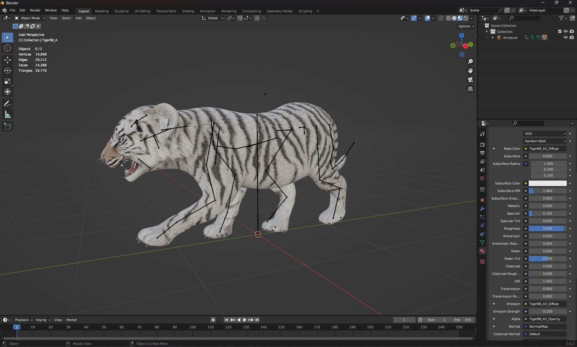 Tiger Baby A3 - 3D Model by Animated3d