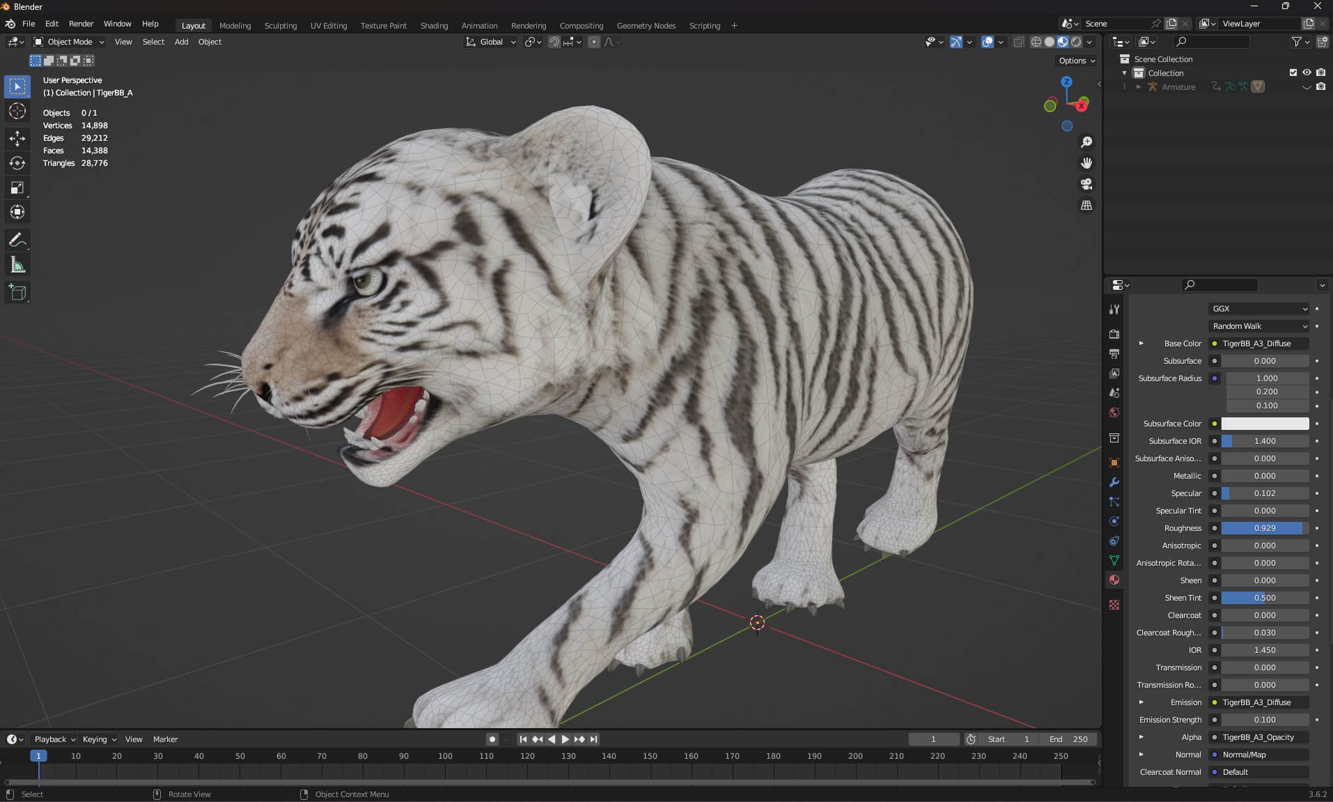 Tiger Baby A3 - 3D Model by Animated3d