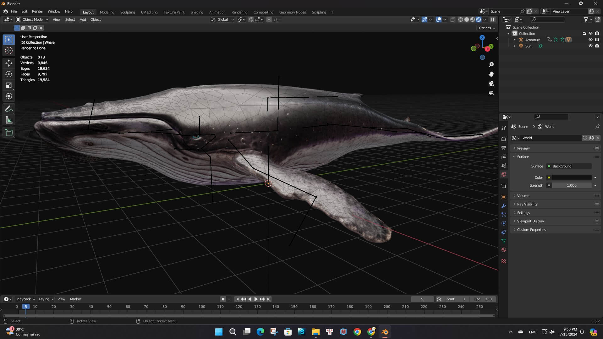 Whale-Animated 3D Model by Animated3d