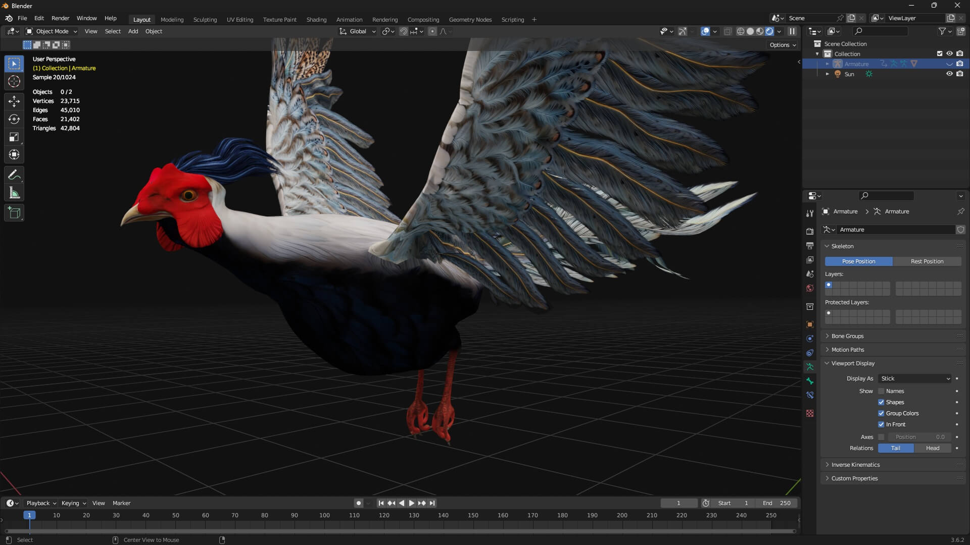White Pheasant-A2 3D Animation by Animated3d