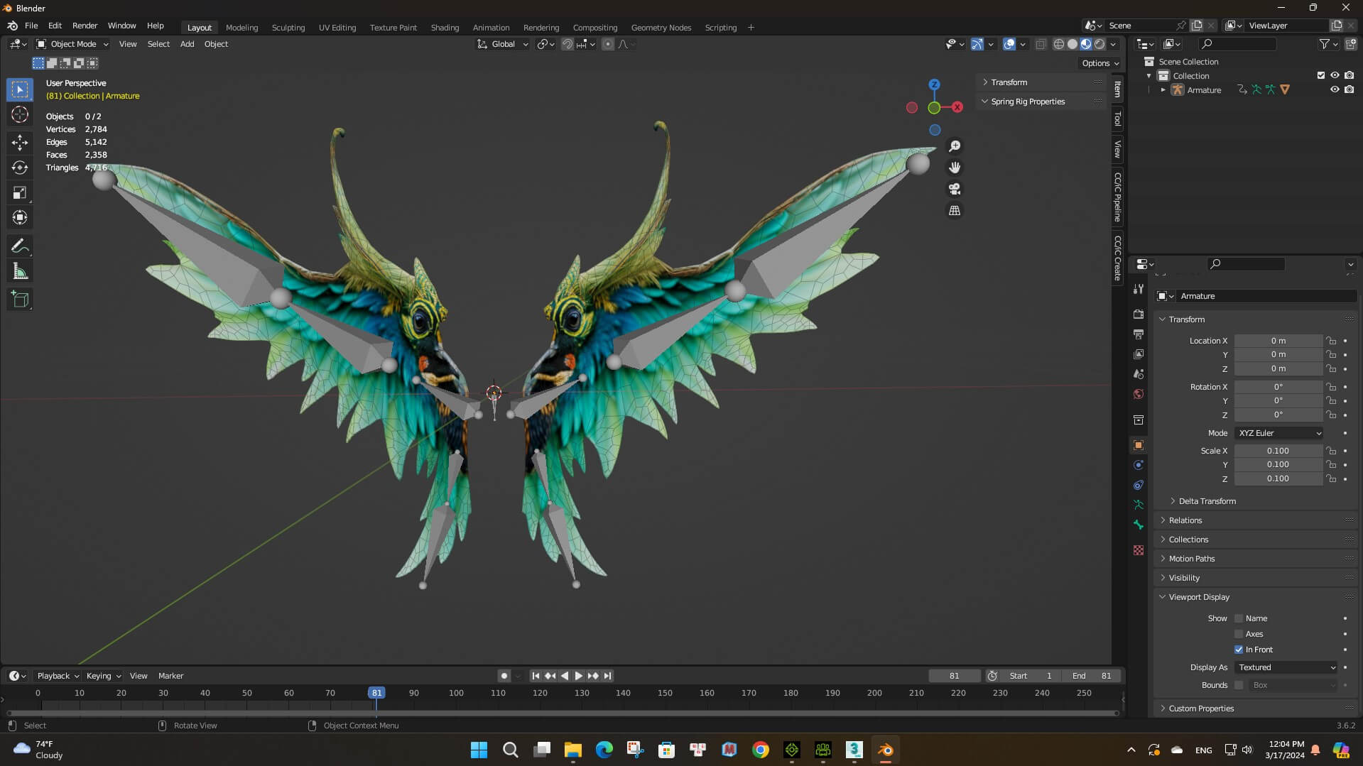 Wing-A12345-Animated 3D Model by Animated3d