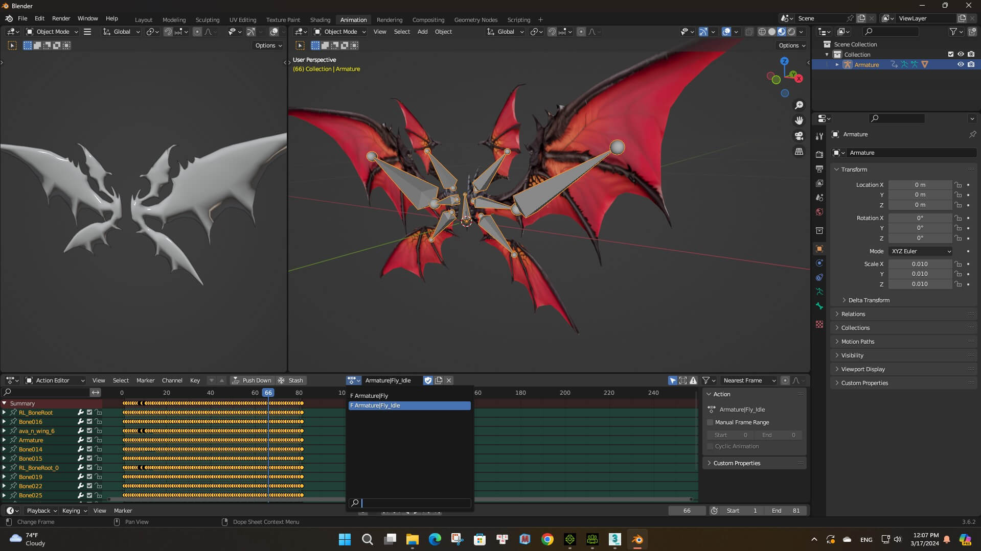 Wing-A12345-Animated 3D Model by Animated3d