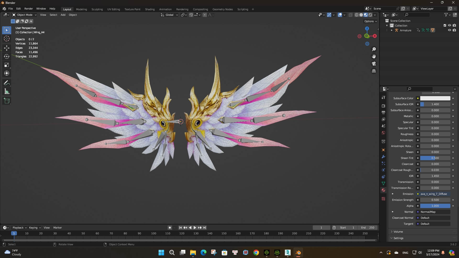 Wing-A12345-Animated 3D Model by Animated3d