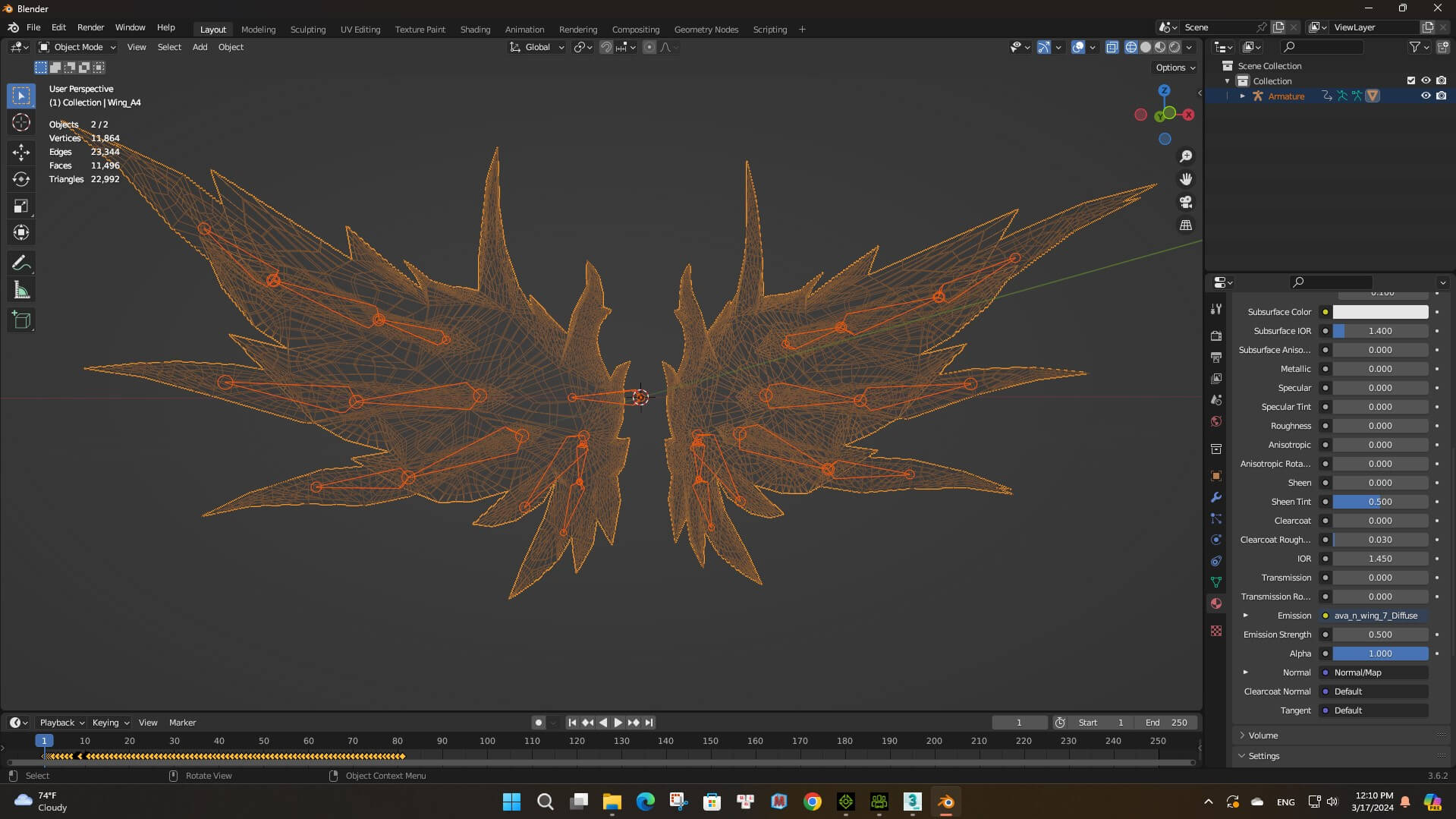 Wing-A12345-Animated 3D Model by Animated3d