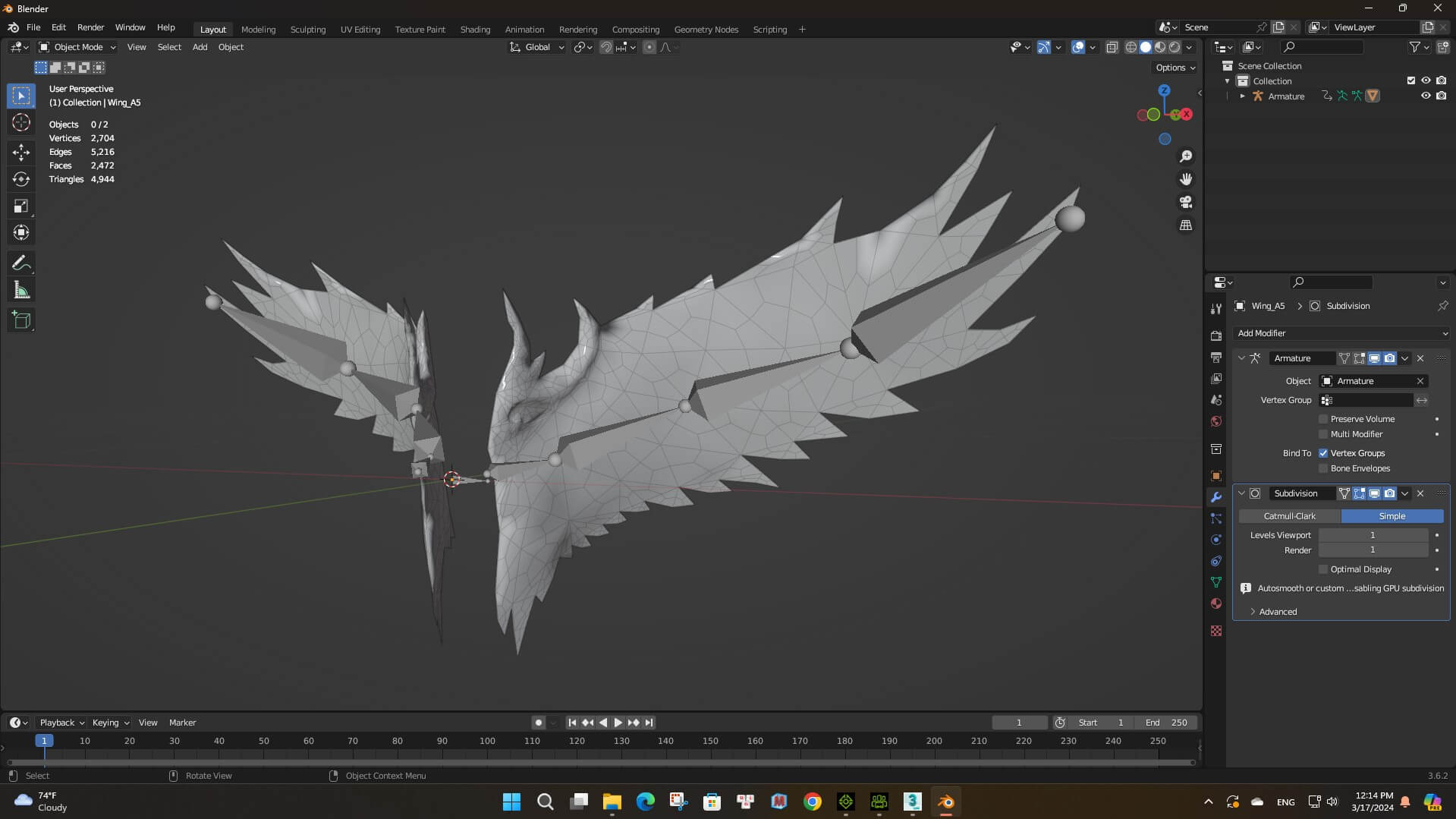 Wing-A12345-Animated 3D Model by Animated3d