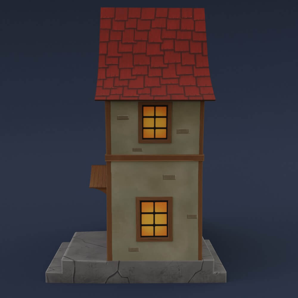 Stylized House Low Polygon - Free 3D Model by animatedheaven