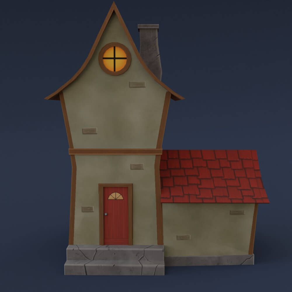 Stylized House Low Polygon - 3D Model by animatedheaven
