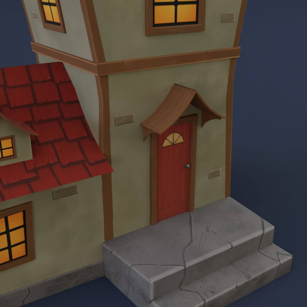 Stylized House Low Polygon - 3D Model by animatedheaven