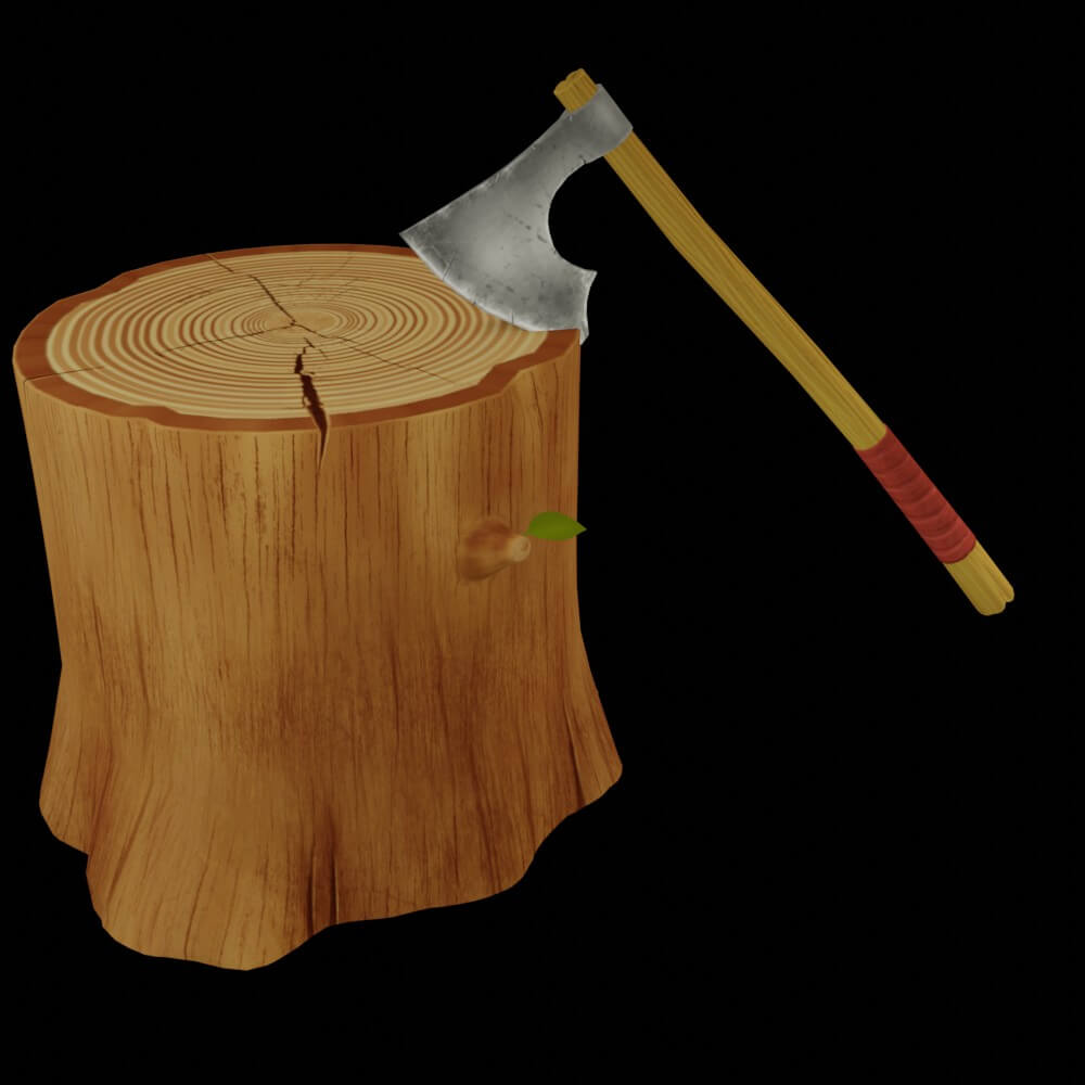 Stylized Tree Trunk - Free 3D Model by animatedheaven