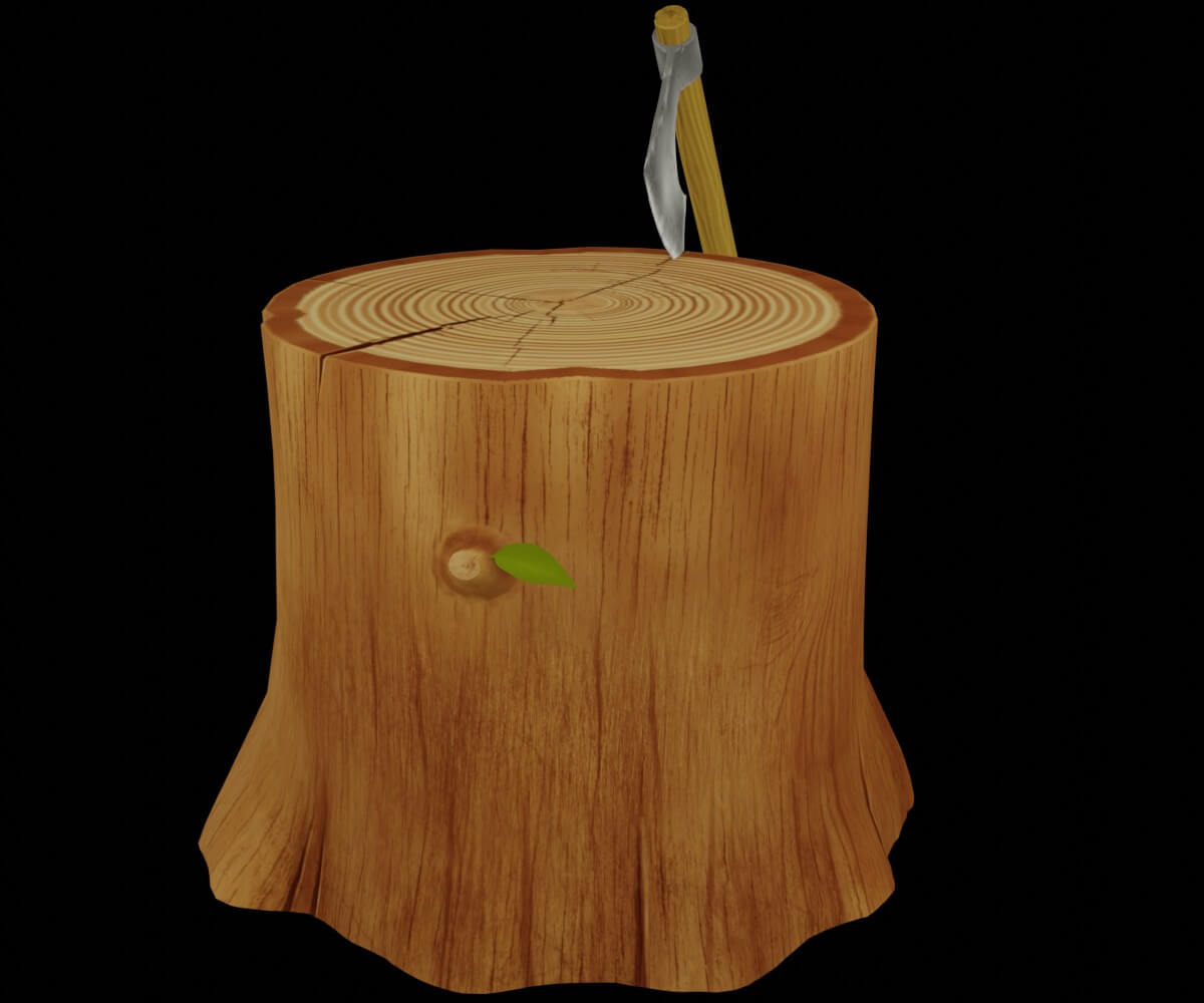 Stylized Tree Trunk - Free 3D Model by animatedheaven