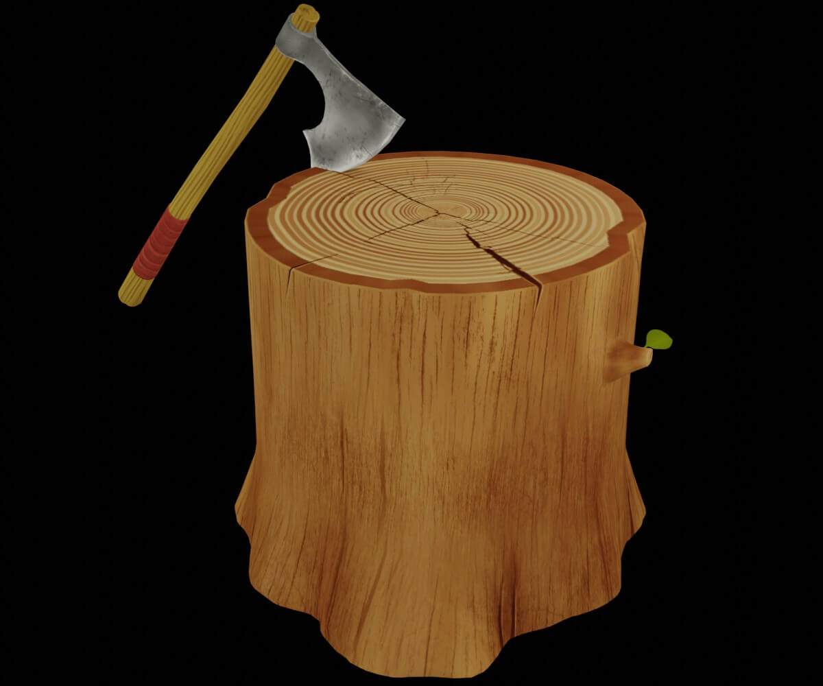 Stylized Tree Trunk - Free 3D Model by animatedheaven