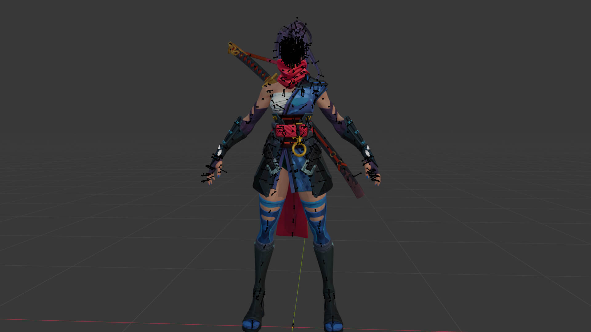 Psylocke - Blender Only 3D Model by Animator45