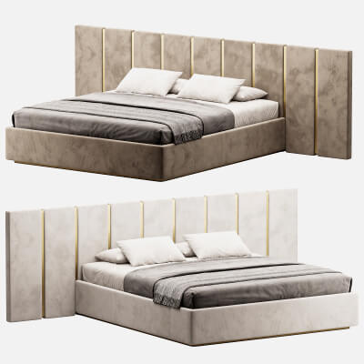 Collins Straight Bed - 3D Model by AnimixStudio