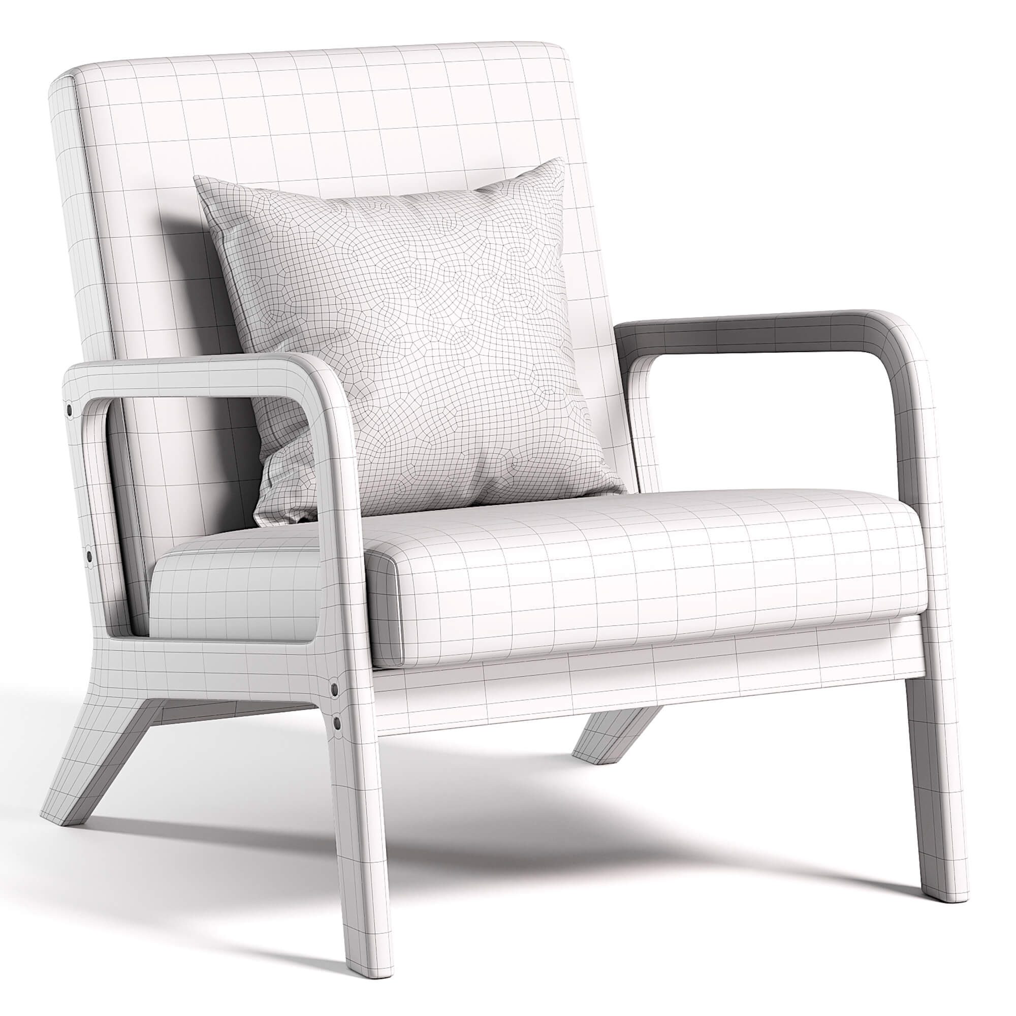 Fanci Wide Accent Chair - 3D Model by AnimixStudio