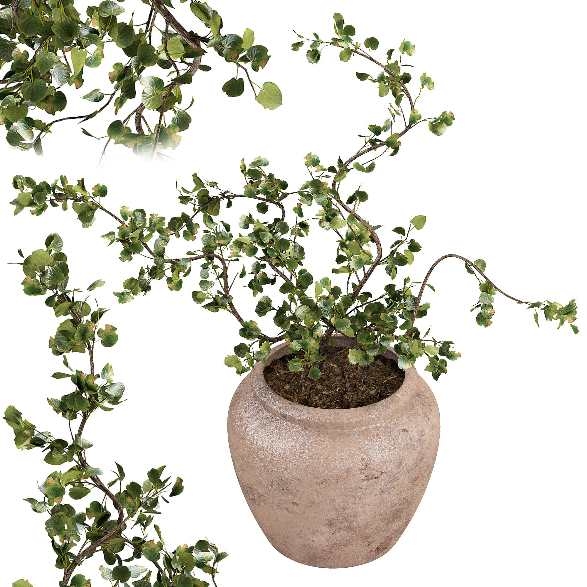 Faux Potted Wire Netting Bush Plant - 3D Model by AnimixStudio