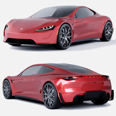 Tesla Roadster - 3D Model by AnimixStudio