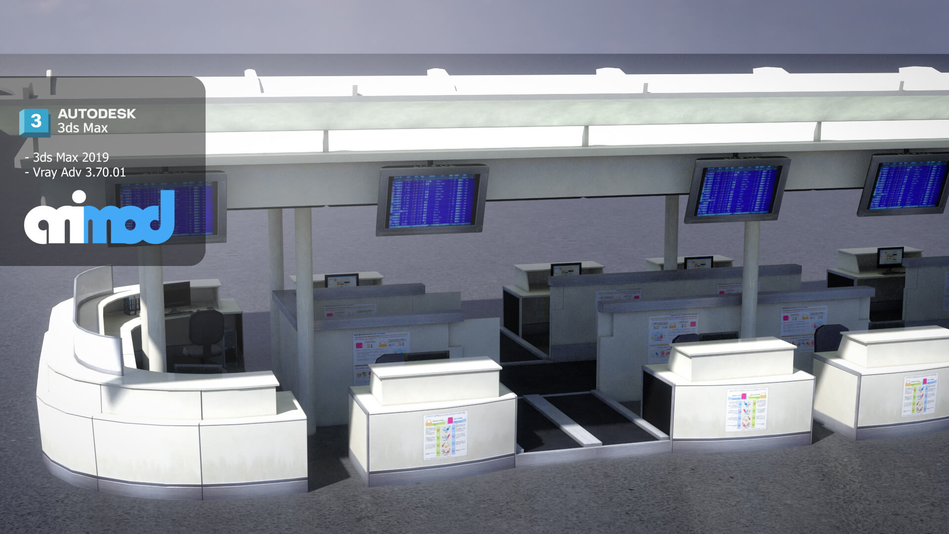 Airport Check in Counter - 3D Model by animod