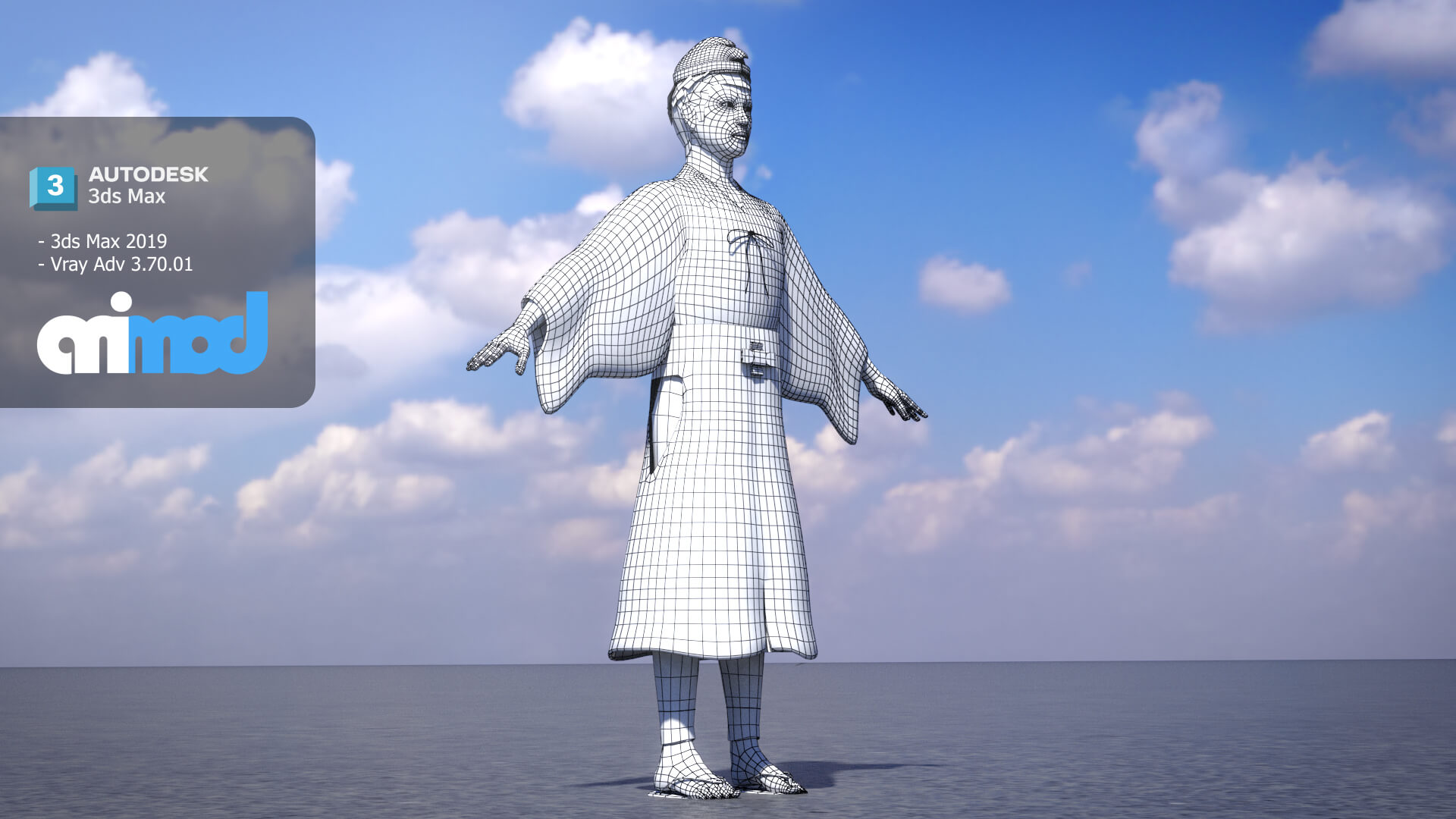 Ancient Japanese Civilian Man - 3D Model by animod