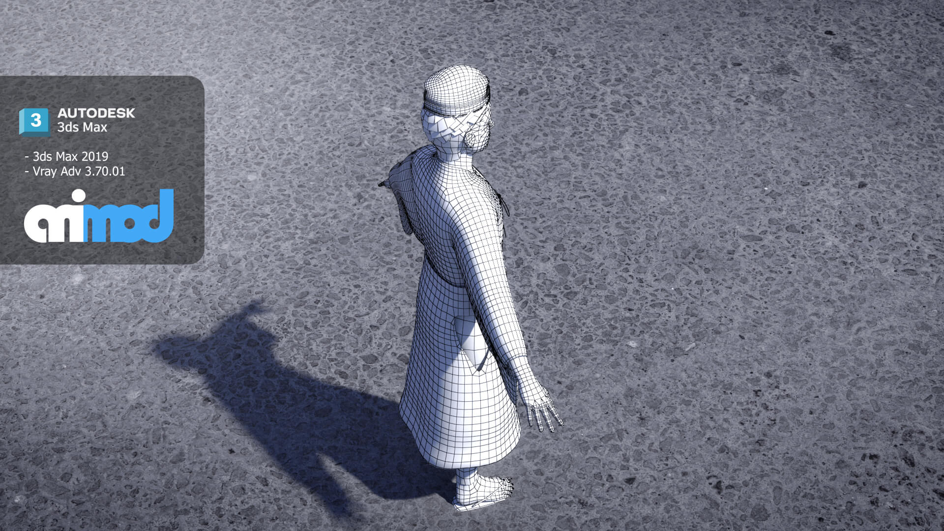 Ancient Japanese Civilian Man - 3D Model by animod